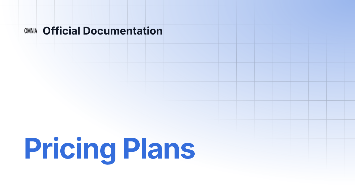 Pricing Plans | Official Documentation