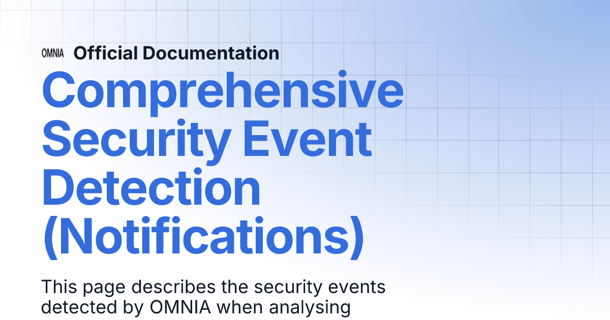 Comprehensive Security Event Detection Notifications Official Documentation